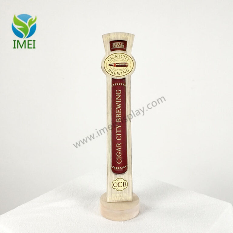 Custom wood tap handles - IMEI DISPLAY